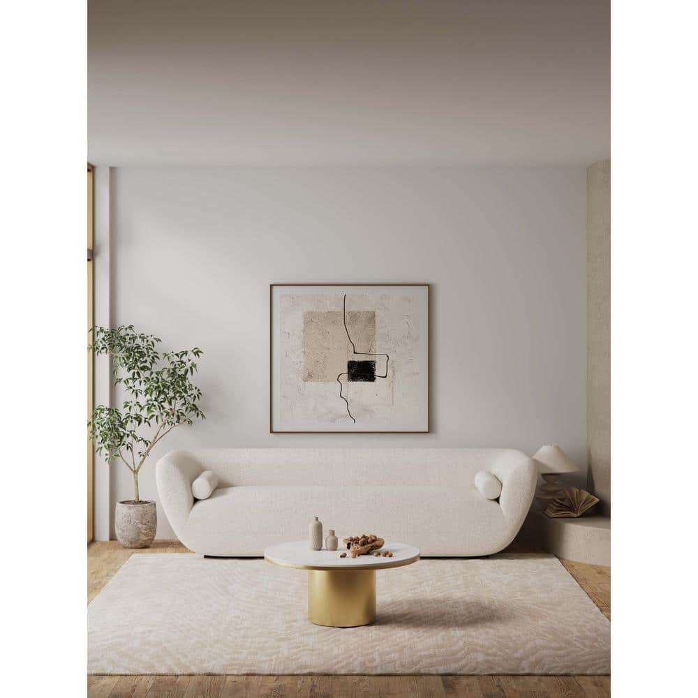 Manhattan Comfort Glenn 31.49 in. Modern Gold Round Sintered Stone Top ...