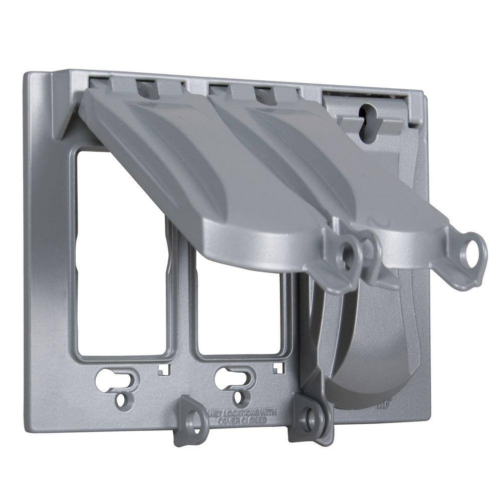 BELL N3R Aluminum Gray 3-Gang Weatherproof Electrical Outlet Cover for ...