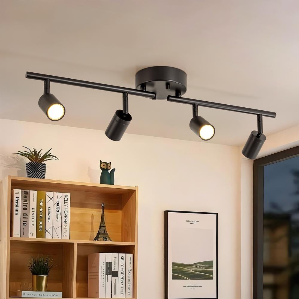 RRTYO Ulah 2 ft. Matte Black Integrated LED Ceiling Mounted Hardwired ...