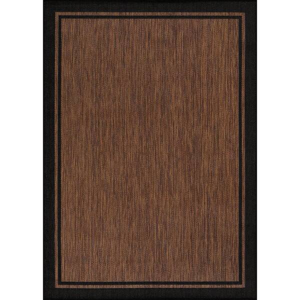 CAMILSON Hawaii Brown/Black 5 ft. x 7 ft. Bordered Indoor/Outdoor Area ...