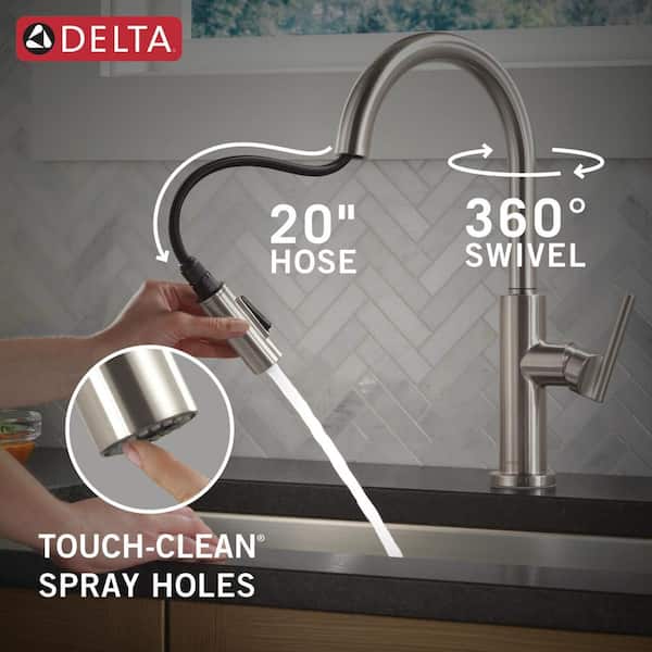Delta Nicoli Single Handle Pull Down Sprayer Kitchen Faucet with Slim ...