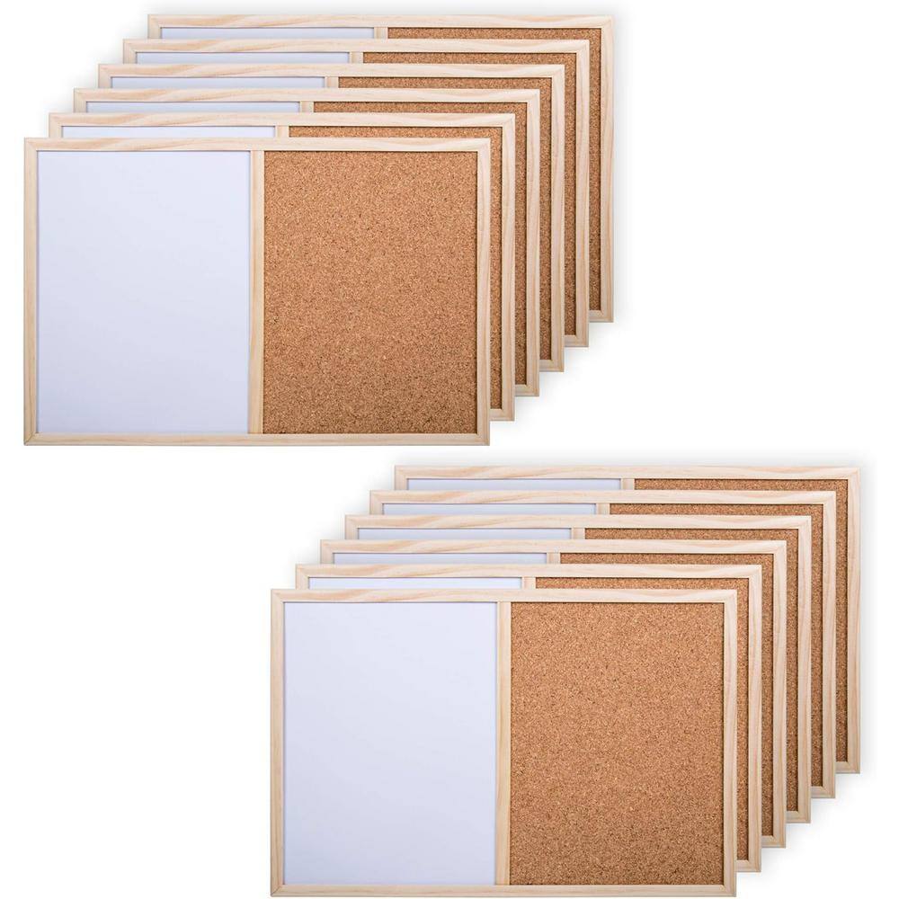 CTG Desk Tech Half Cork Half Dry Erase White Board Combo with Wooden ...