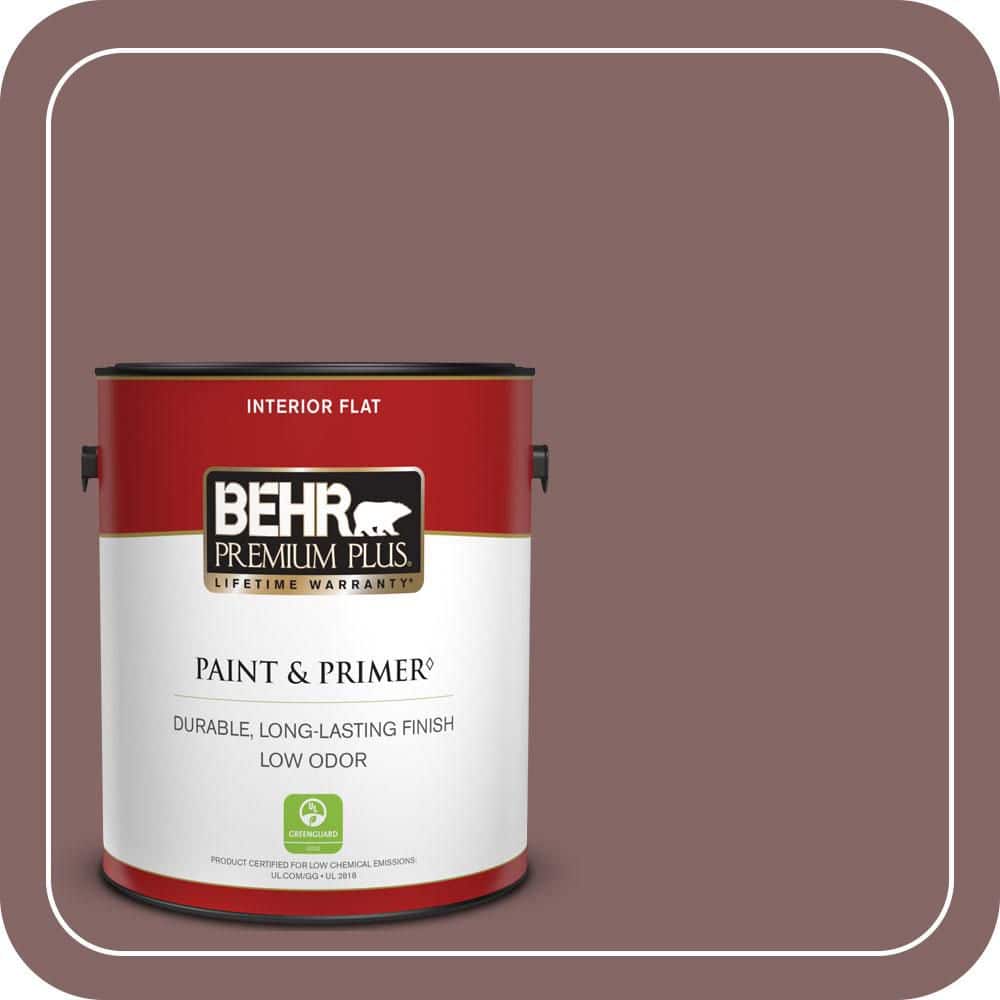 BEHR PREMIUM PLUS 1 gal. #130F-6 Brazil Nut Flat Low Odor Interior ...