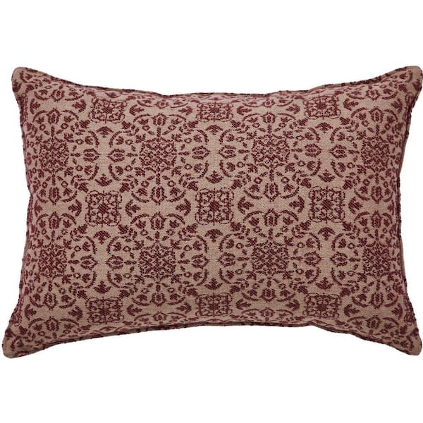 VHC BRANDS Custom House Natural Burgundy Country Jacquard 9.5 in. x 14 ...