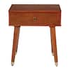 OSP Home Furnishings Cupertino Light Walnut Side Table with Drawer ...