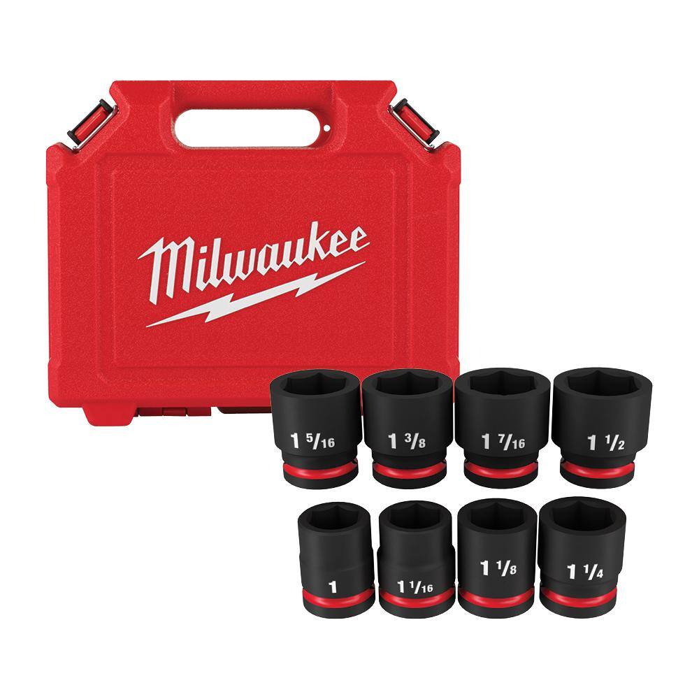 Milwaukee SHOCKWAVE 3/4 in. Drive SAE 6 Point Impact Socket Set (8 ...