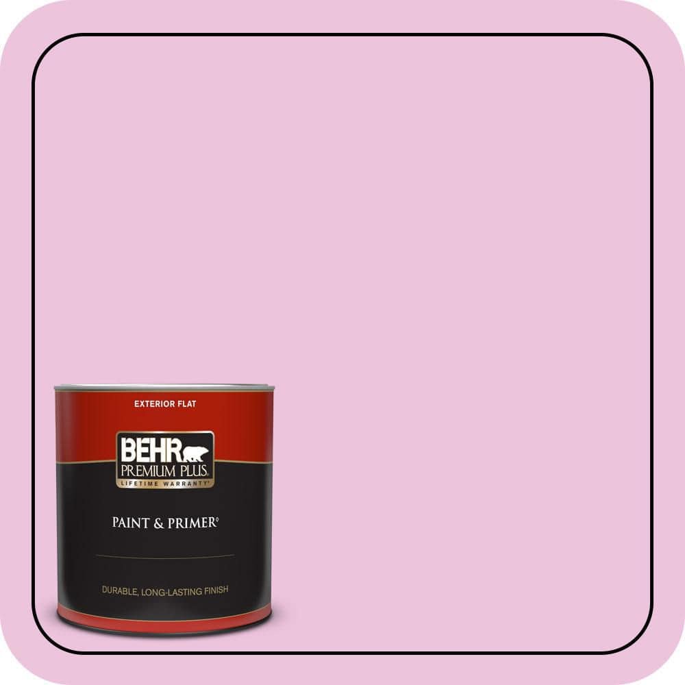 BEHR PREMIUM PLUS 1 qt. #680A-2 Sugar Sweet Flat Exterior Paint ...