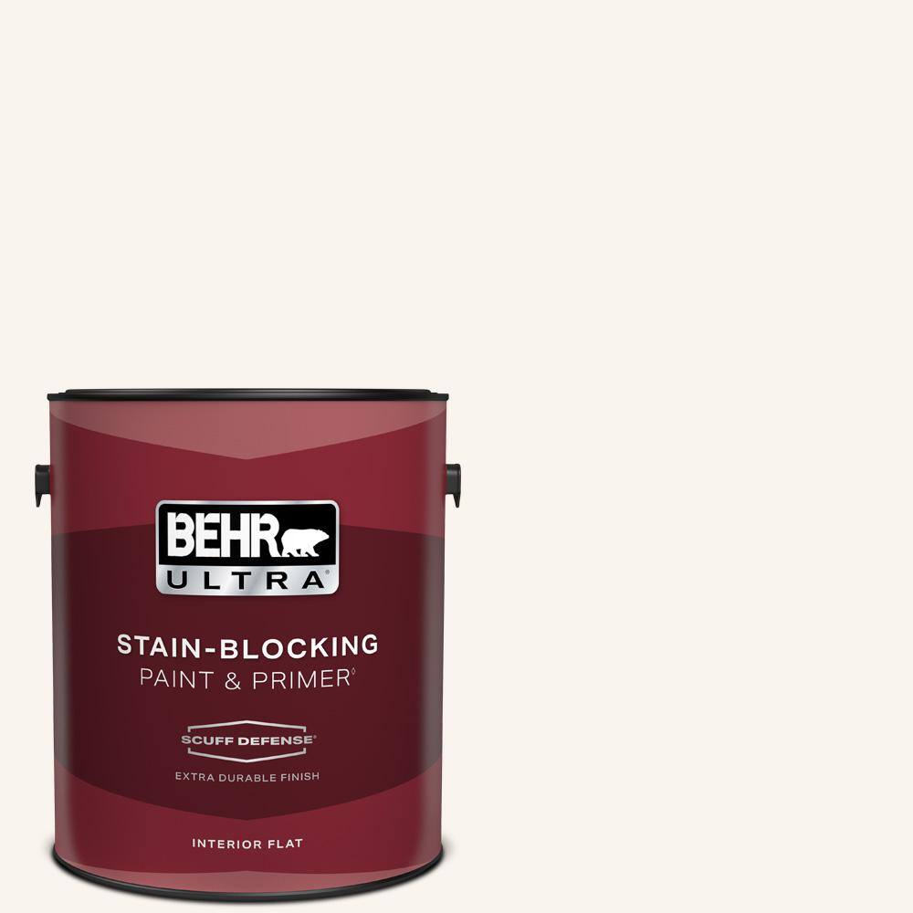 BEHR ULTRA 1 gal. #PR-W13 Crystal Cut Extra Durable Flat Interior Paint ...