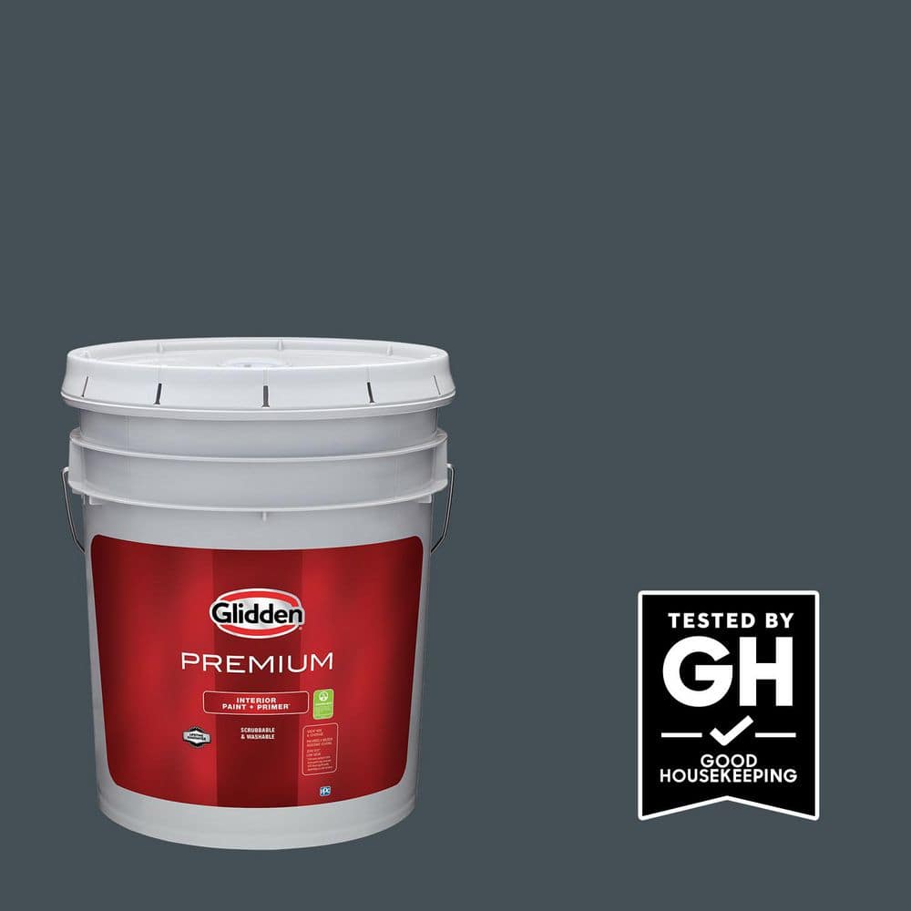 Glidden Premium 5-gal. Obsidian PPG1035-7 Flat Interior Latex Paint ...