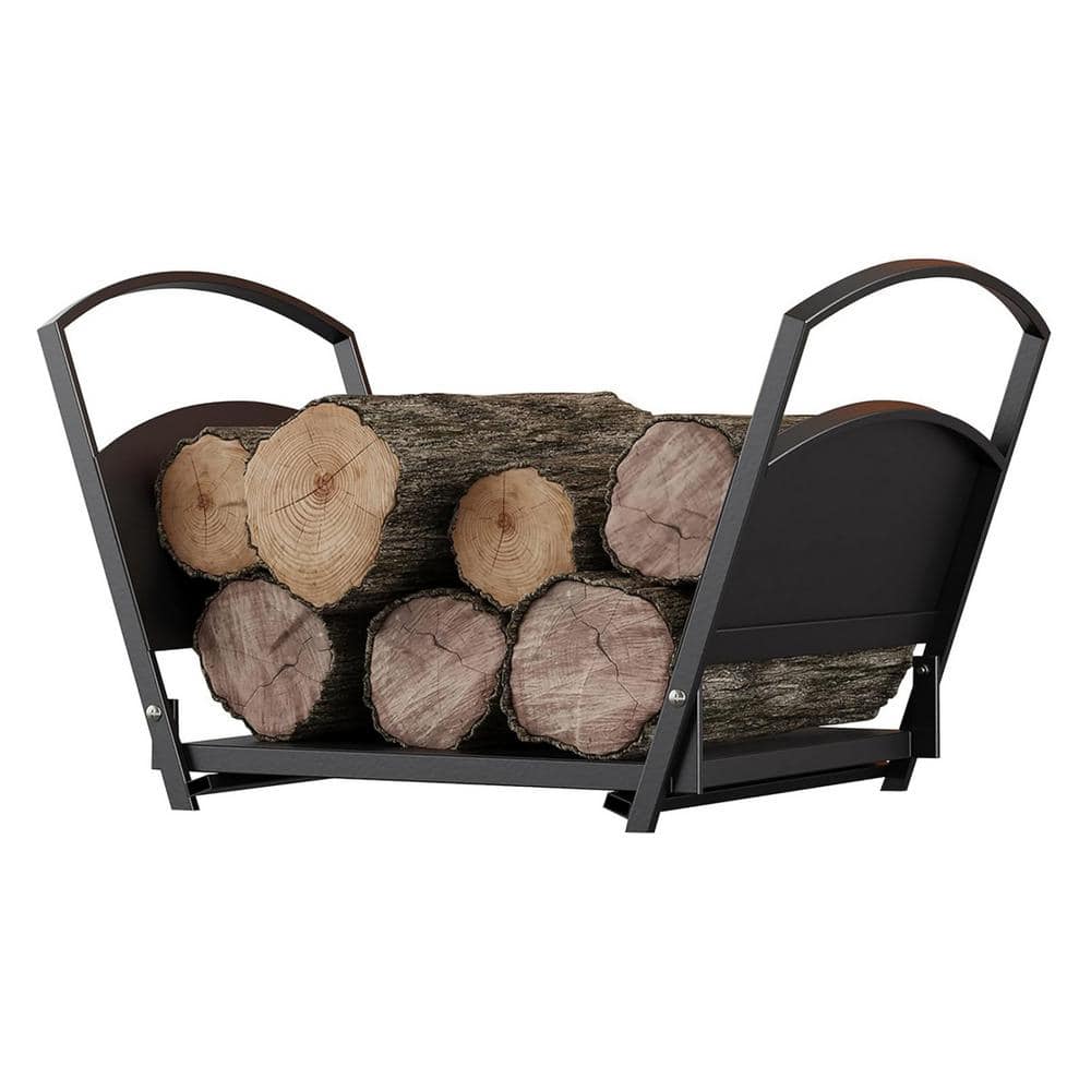 18 in. W Indoor, Outdoor Heavy Duty Steel Folding Firewood Rack ...