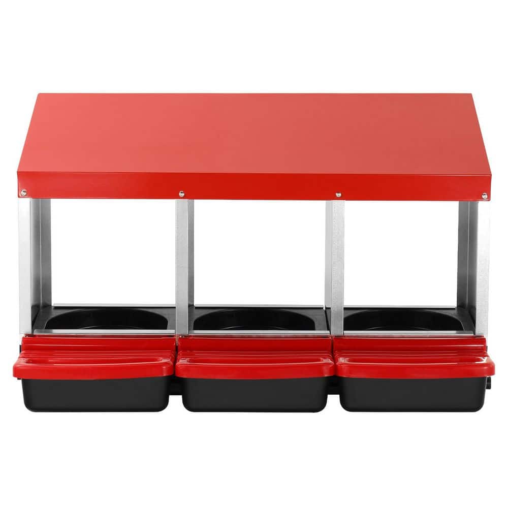 SKYSHALO Chicken Nest Box, 3-Compartment, 15 to 30 in. Corrosion-Resistant Metal Nesting Boxes ...