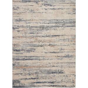 Nourison Rustic Textures Beige/Grey 8 ft. x 11 ft. Abstract ...