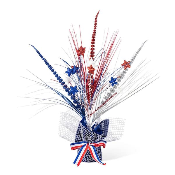 Glitzhome 21 in. H Patriotic/ Americana Stars and Heather Table Tree ...