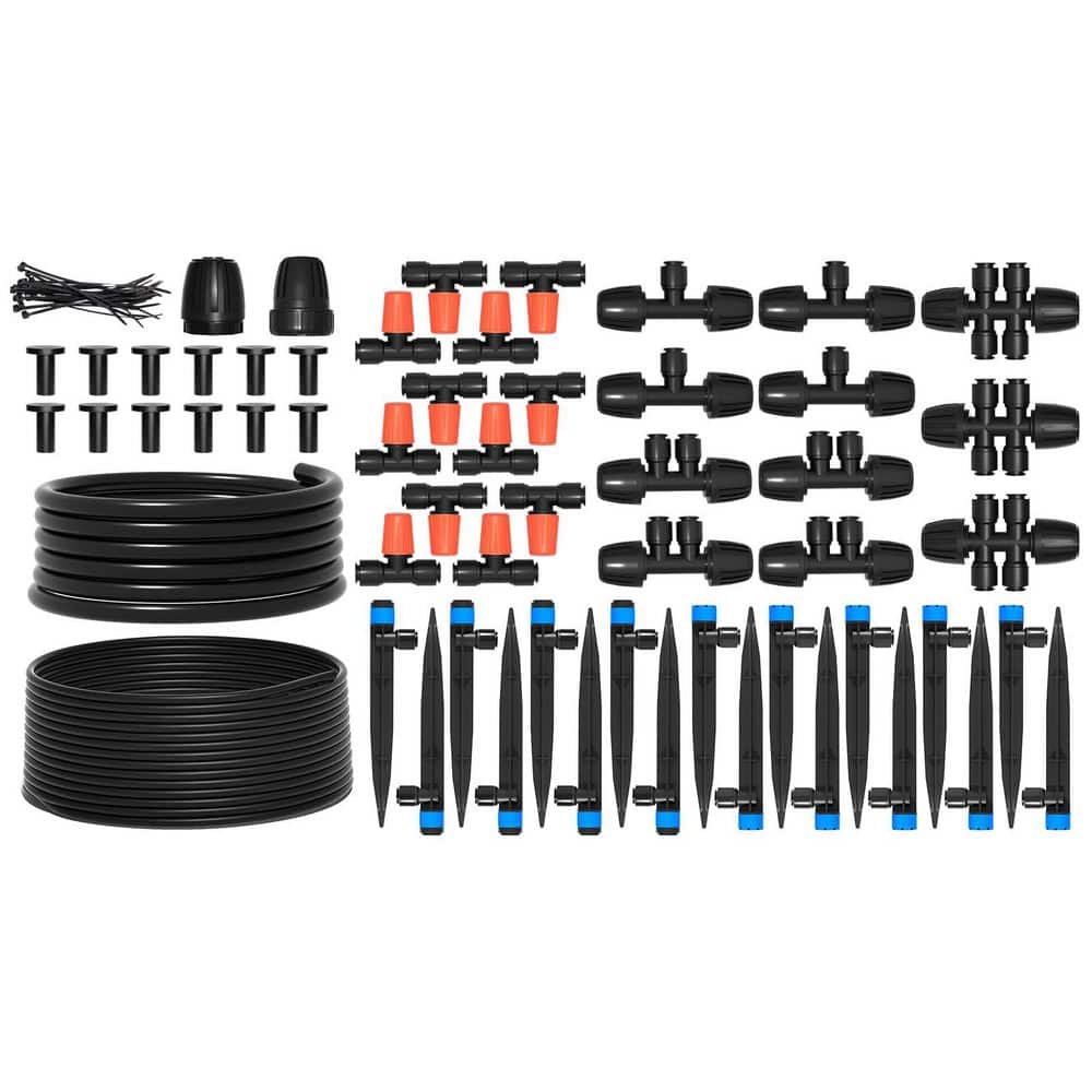 Phewnyzo 26 ft. Micro Drip Irrigation Kit with Adjustable Nozzle ...