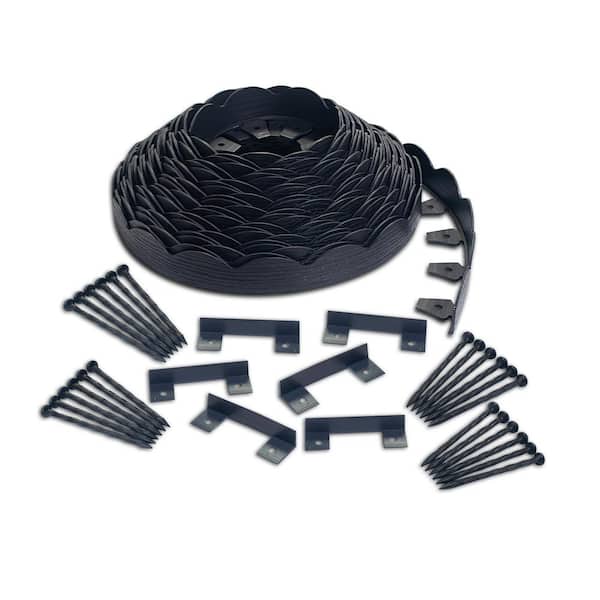ProFlex 2 in. x 100 ft. Black Polyethylene Scalloped Woodgrain No-Dig ...