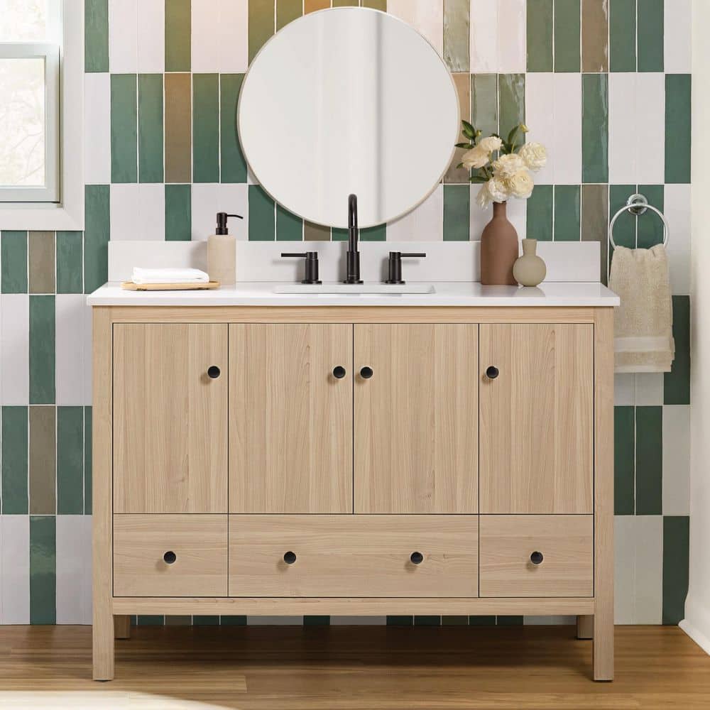 Reviews for Glacier Bay Rory 48 in. Single Sink Freestanding Bathroom ...