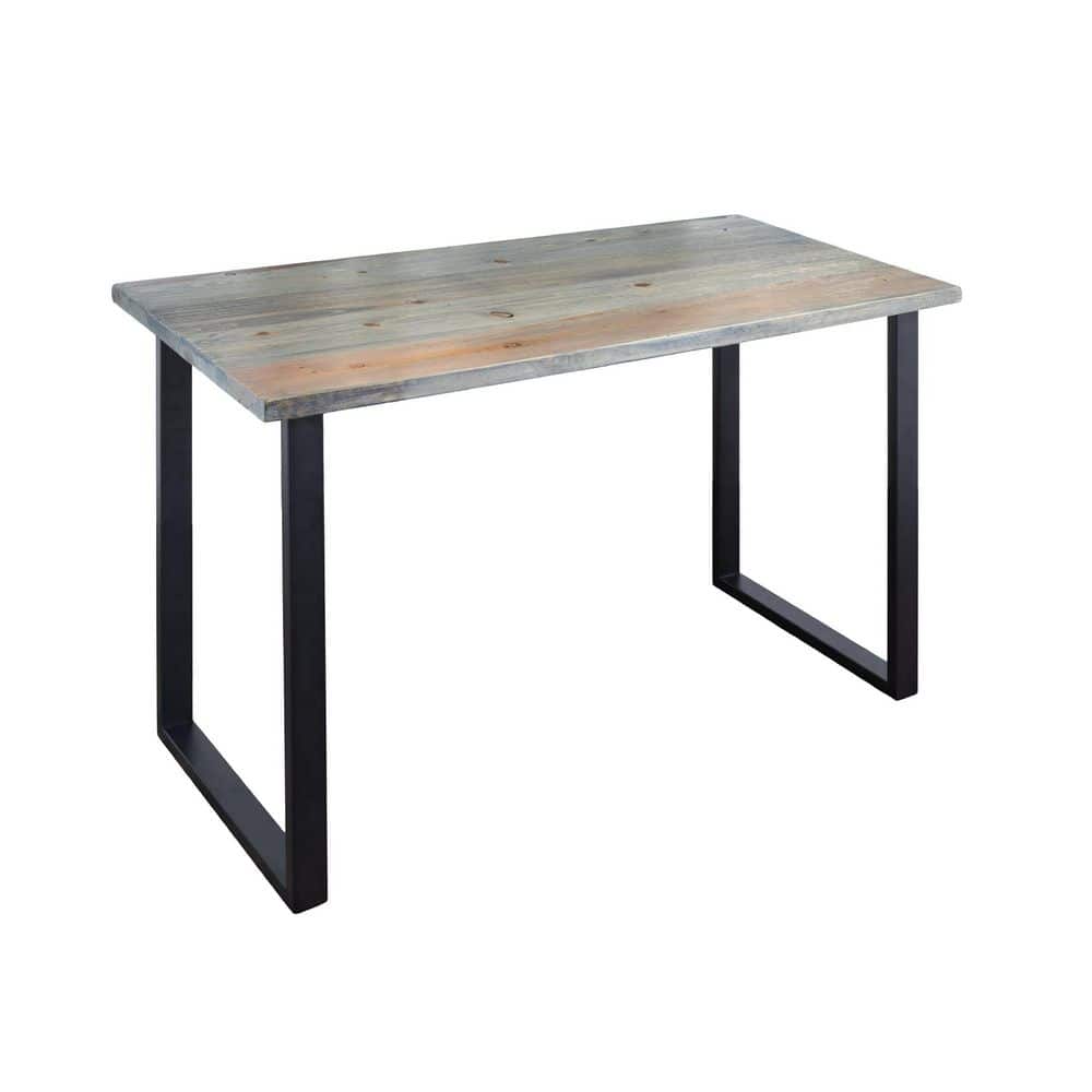 PIPE DECOR Skyline 48 in. Rectangular Riverstone Grey Solid Wood ...