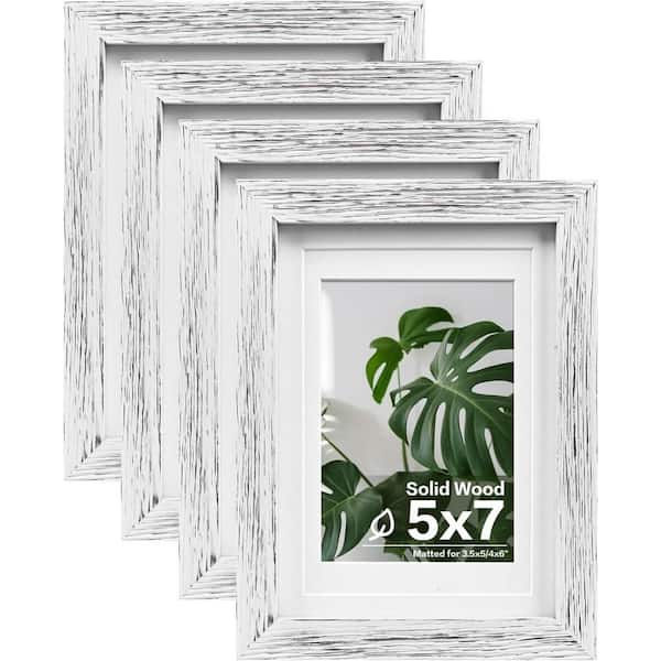 5x7 Driftwood White Wood Hanging Picture Frame Set of 4 Y02312 - The ...