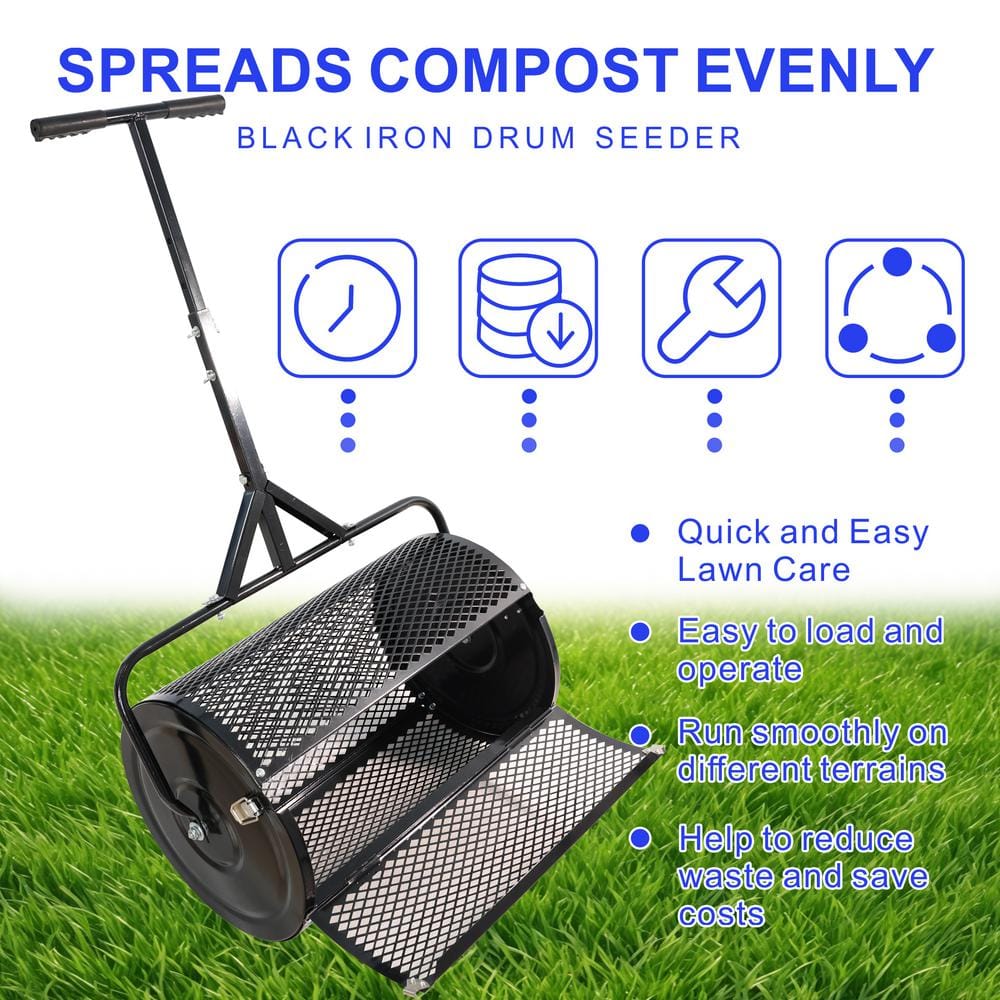 Cesicia Metal Mesh Compost Spreader with Upgrade T Shaped Handle for ...