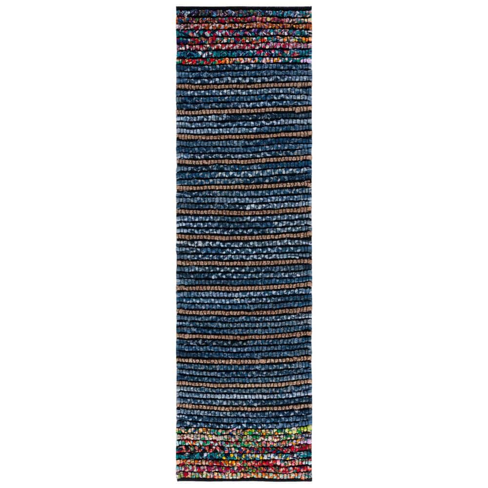 SAFAVIEH Cape Cod 2 ft. x 8 ft. Natural/Blue Multicolor Gradient Runner ...