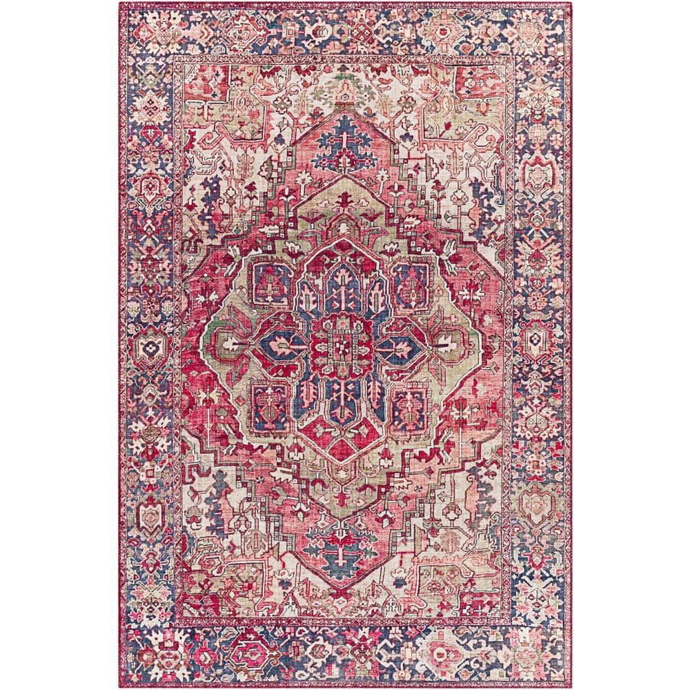 Livabliss Rhene Burgundy/Dark Blue 8 ft. x 10 ft. Indoor Area Rug ...