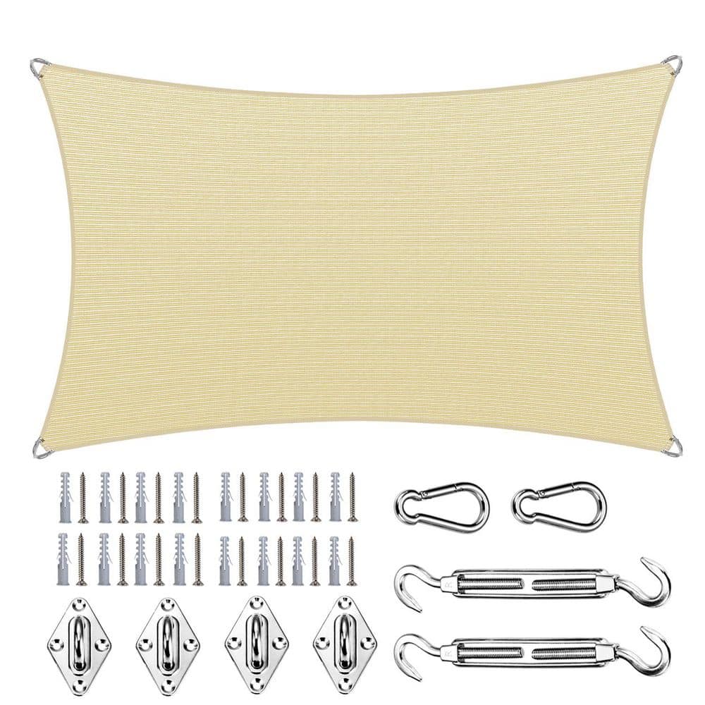 ROYAL SHADE 12 ft. x 16 ft. Rectangle Pro Ring Sun Shade Sail with ...