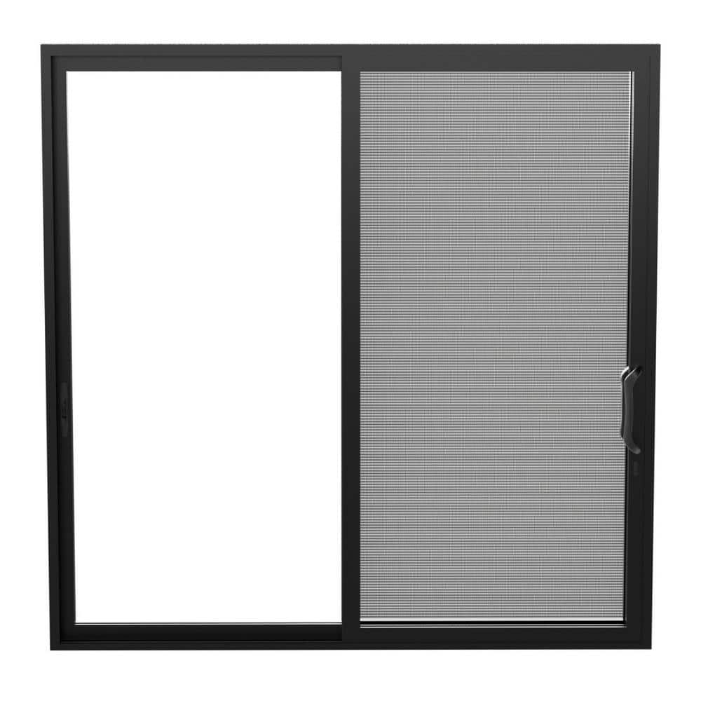 ERIS 96 in. x 96 in. Matte Black Universal Handing Aluminum Sliding ...