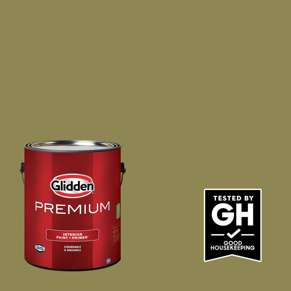 Glidden Premium 1 gal. Bronze Green PPG1114-6 Eggshell Interior Latex ...