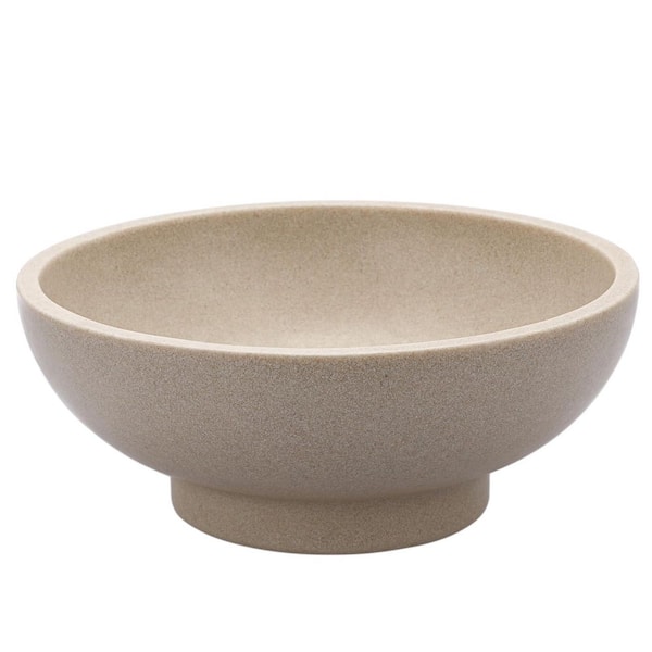 Decorative Pedestal Bowl Beige Round Resin 10.6 in Key Bowl 1-Piece ...