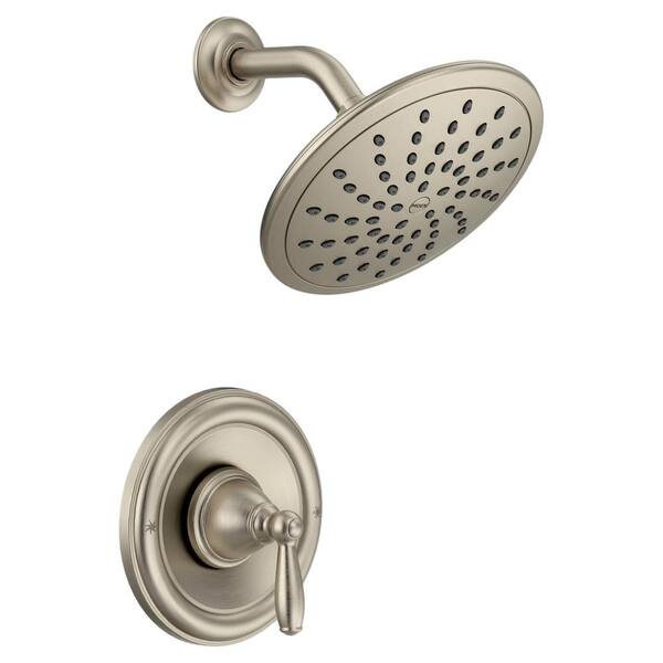 MOEN Brantford Posi-Temp Rain Shower Single-Handle Shower Only Faucet Trim Kit in Brushed Nickel ...