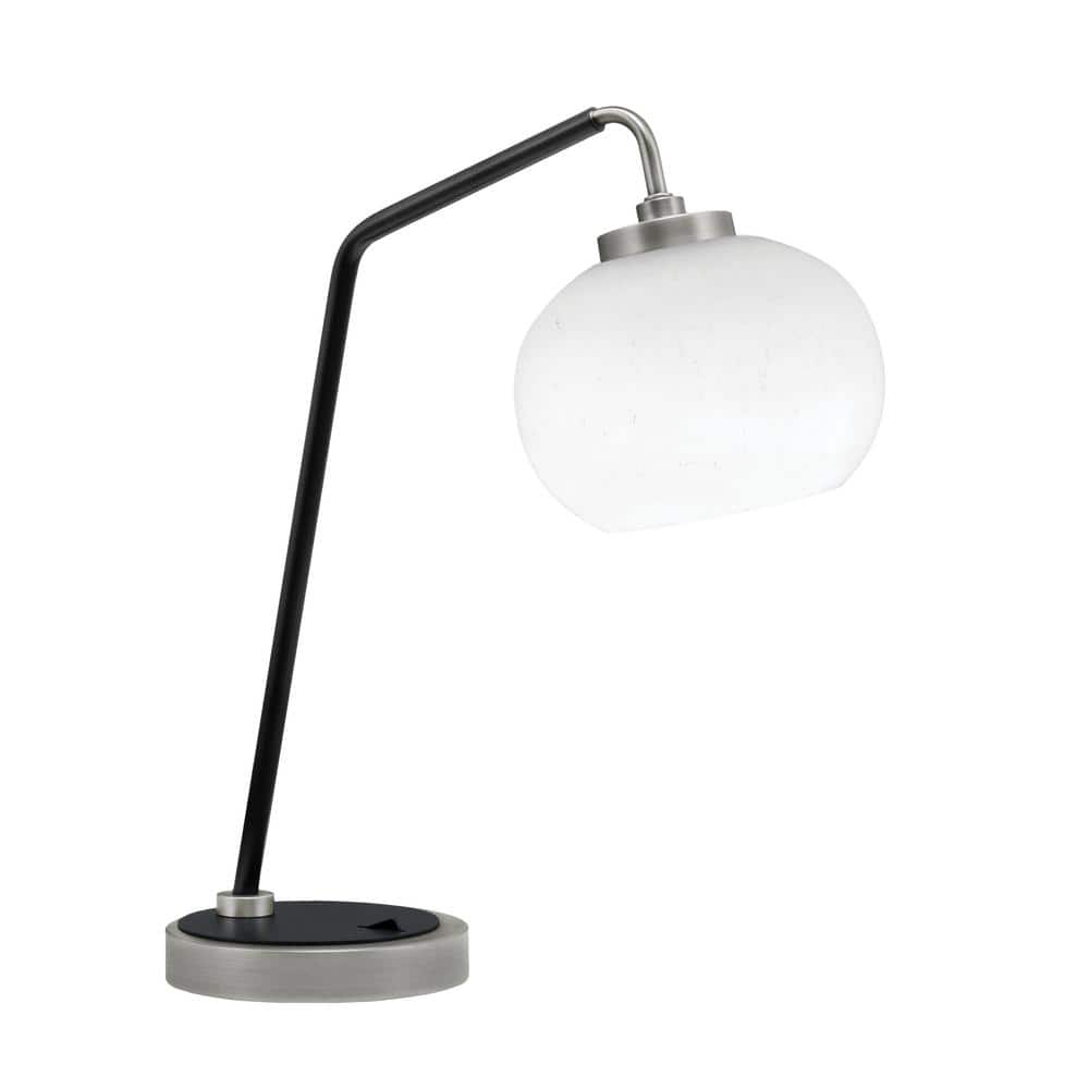 Delgado 16.5 in. Graphite and Matte Black Piano Desk Lamp with White ...