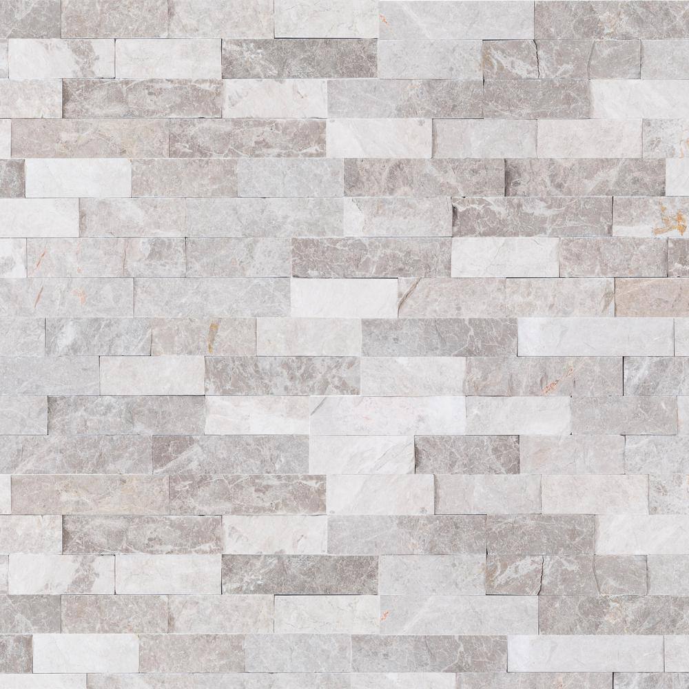 MSI Take Home Sample - Luna Gray Ledger 6 in. x 6 in. Split Face Marble Tile Sample LPNLNGRY624 ...