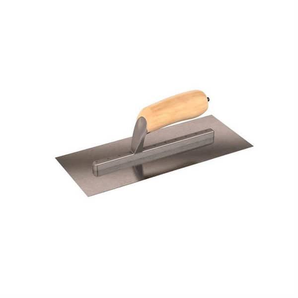 Bon Tool 12 in. x 5 in. Steel Plastering Finishing Trowel with Wood ...