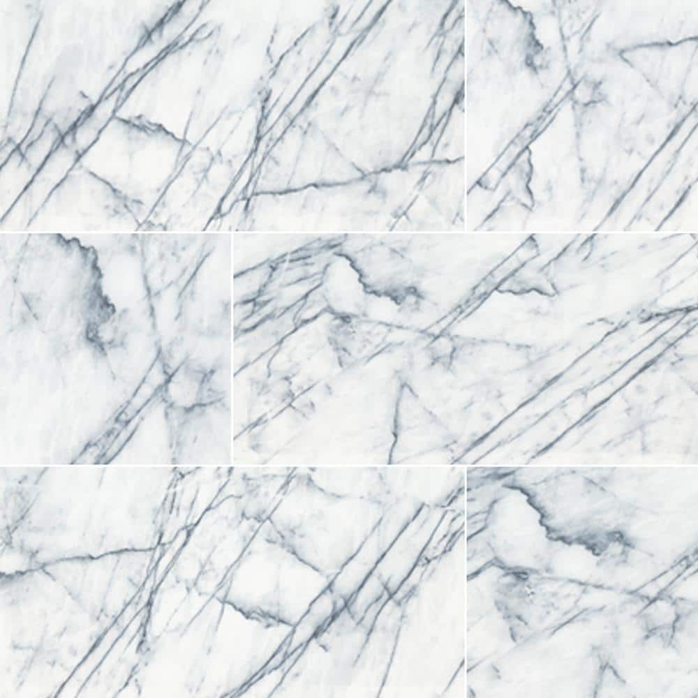 MSI Raphael Gray 24 in. x 48 in. Polished Porcelain Marble Look Floor ...