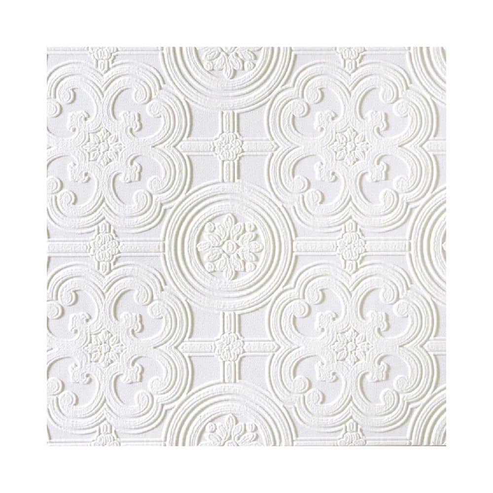White Textured Paintable Adhesive Wallpaper Roll HD04RDWB26 - The Home ...