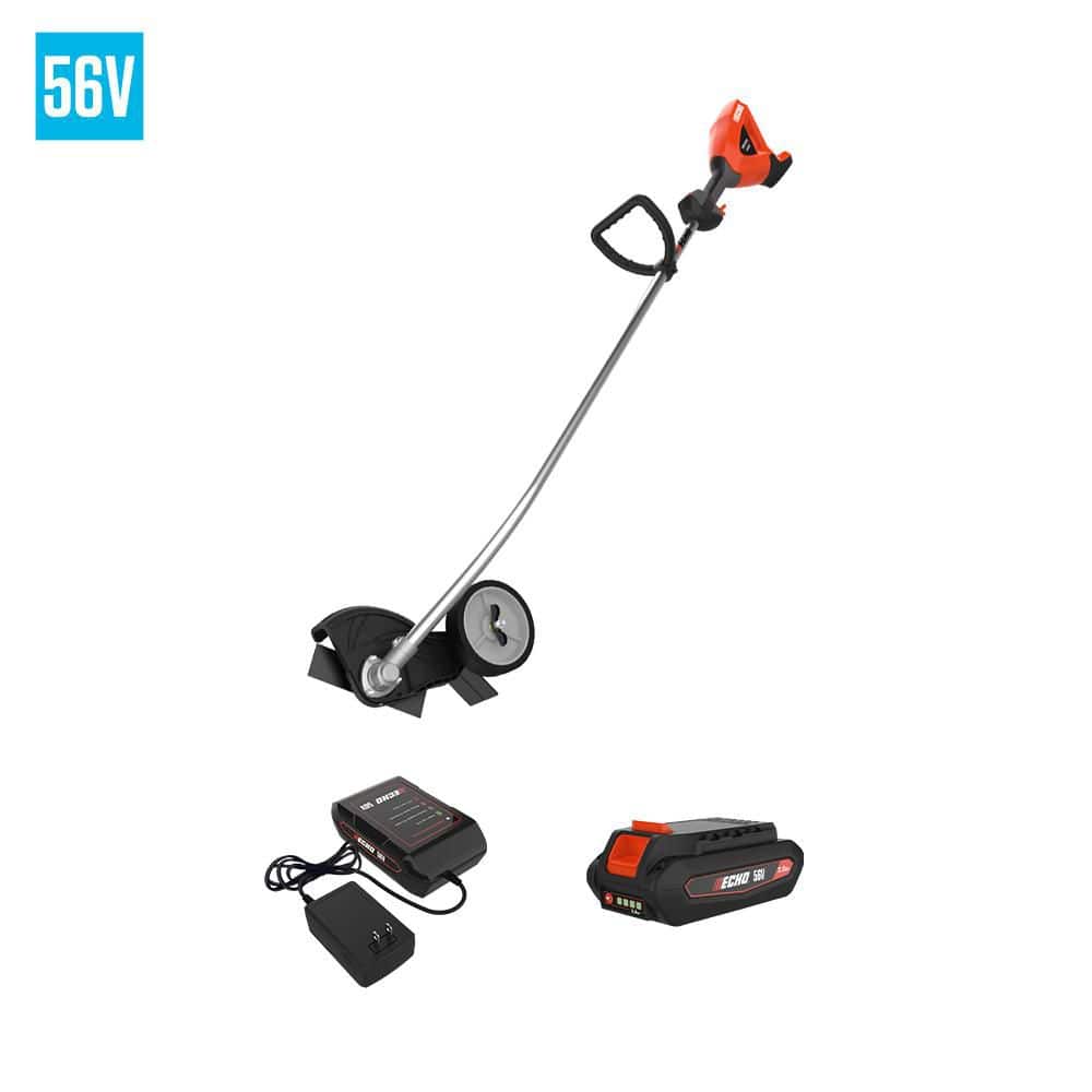 ECHO 56-Volt Cordless Battery Powered Brushless Lawn Edger with 2.5Ah ...