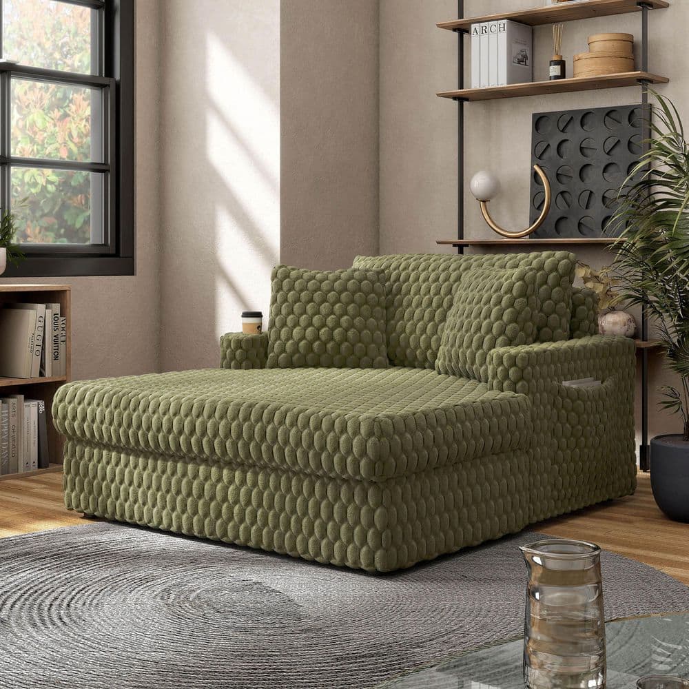 Furniture of America Nattel Olive Green Chenille Cushion Back and 2 ...