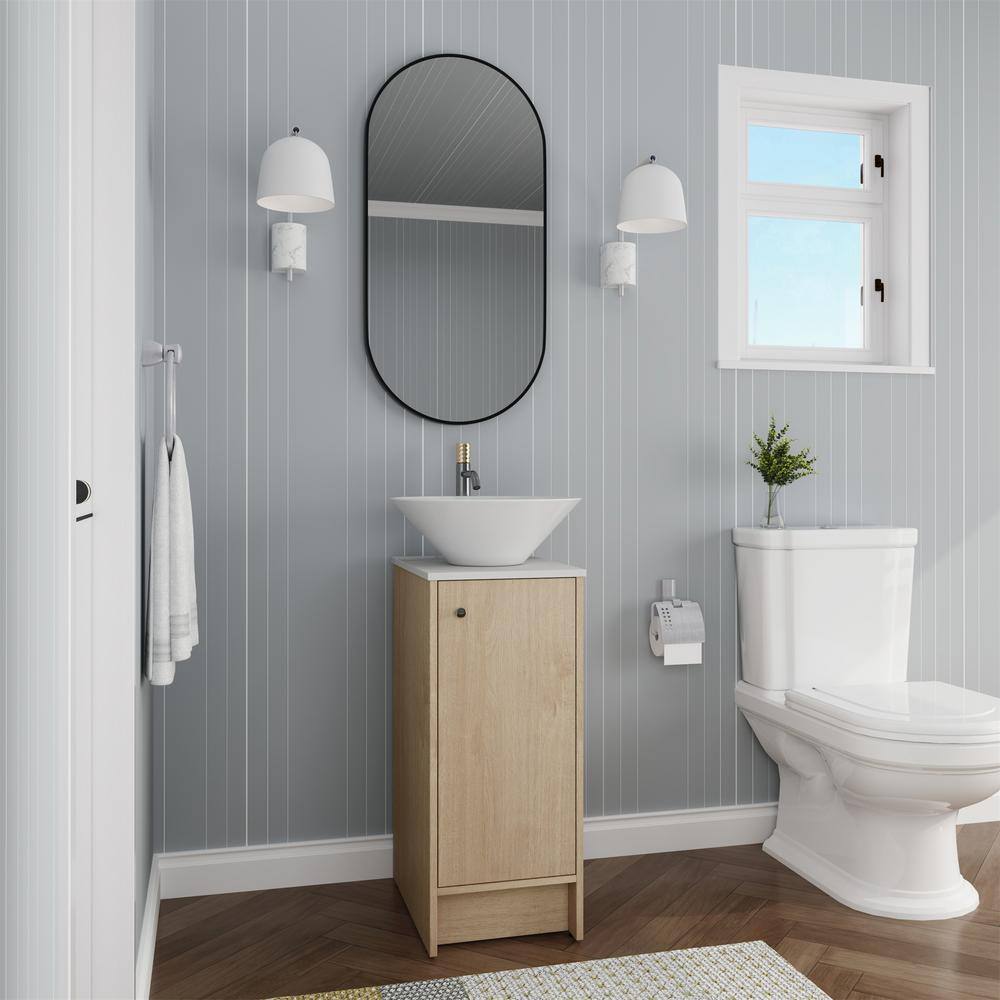 FUNKOL 13 in. W Simplicity Style Freestanding Bathroom Vanity with ...