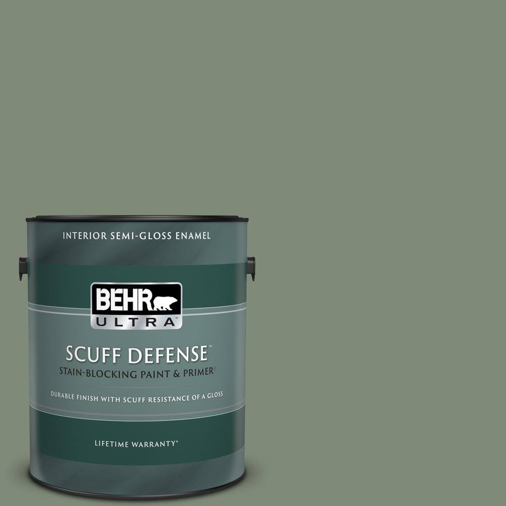 BEHR ULTRA 1 gal. #N400-5 Thai Basil Extra Durable Semi-Gloss Enamel ...