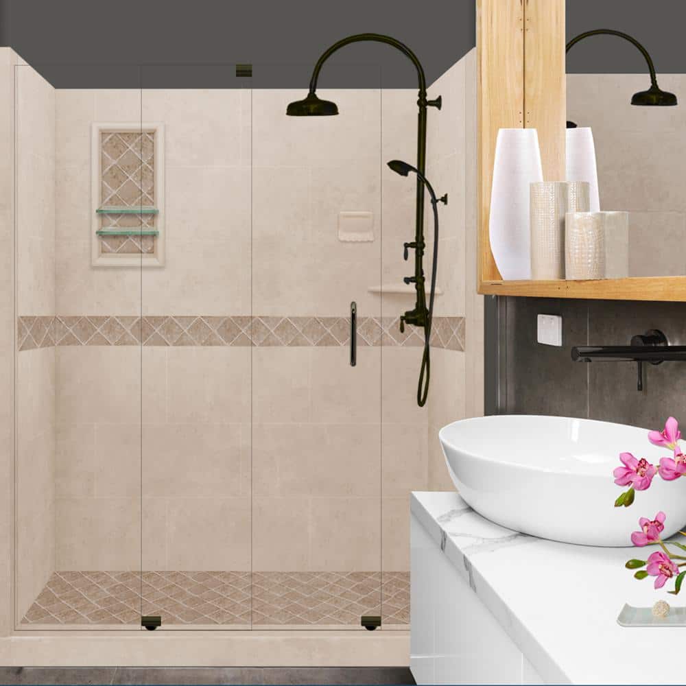 American Bath Factory Espresso Diamond Slider 30 in. x 60 in. x 80 in ...