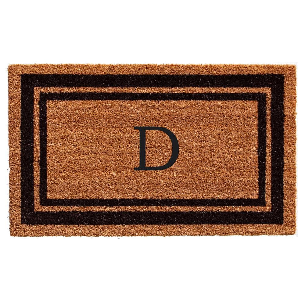 Calloway Mills Black Border 36" x 72" Monogram Doormat (Letter D ...