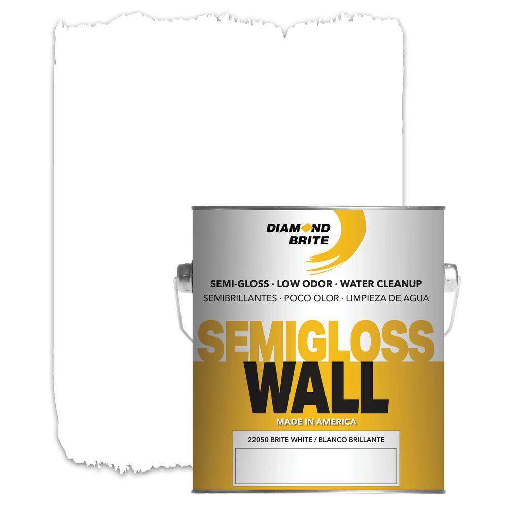 Diamond Brite Paint 1 Gal. High Hiding White Semi-Gloss Latex Interior ...