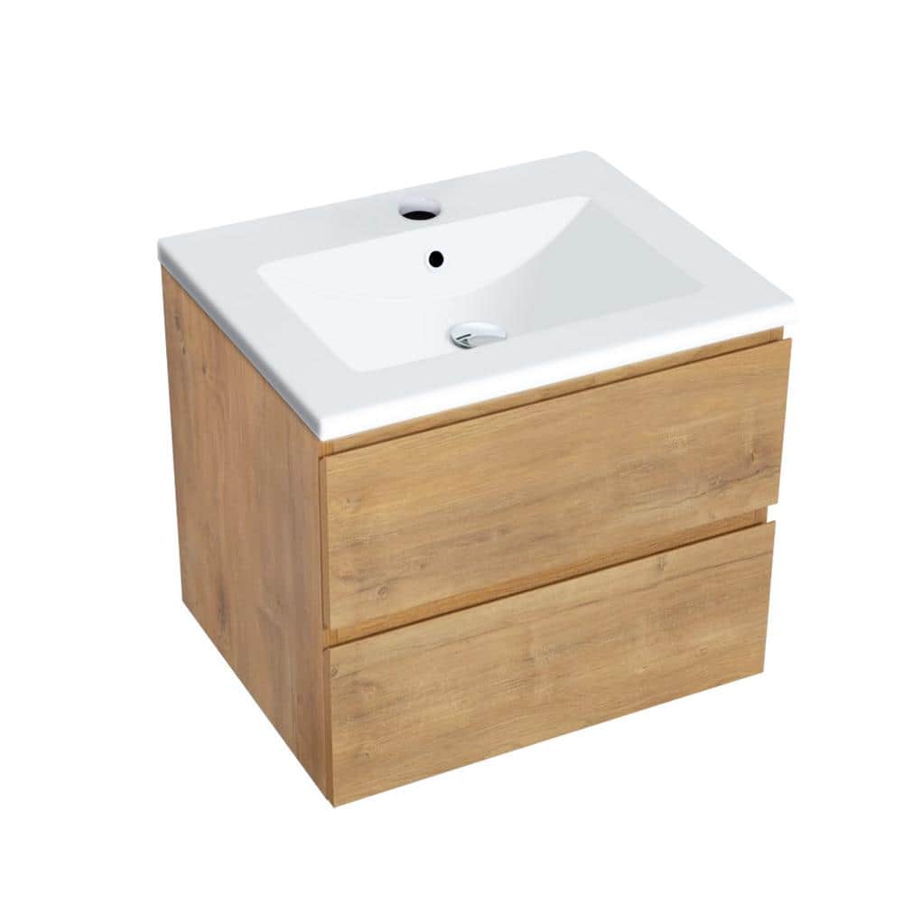 Tahanbath 18 in.W x 19 in. H x 23 in. D Bath Vanity in Oak with MDF ...