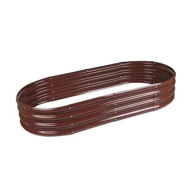 5ft Oval Large Rot. Brown Resistant Metal Garden Bed Planter，Galvanized ...