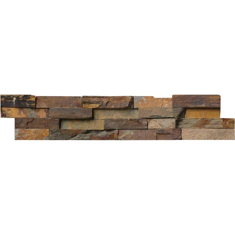 MSI Ankara Gold Ledger Panel 6 in. x 24 in. Textured Slate Wall Tile (1 ...