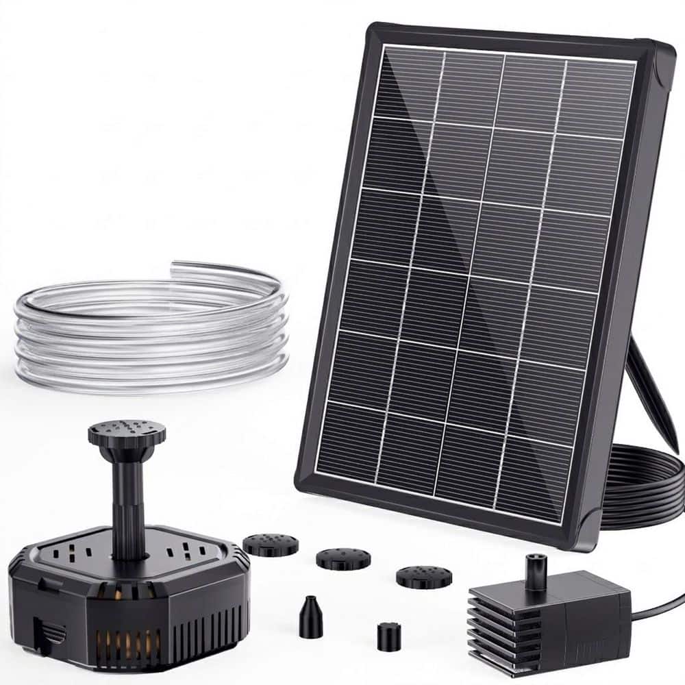Solar Fountain Pump Kit with Filter Box, Fountain Nozzles and PVC ...