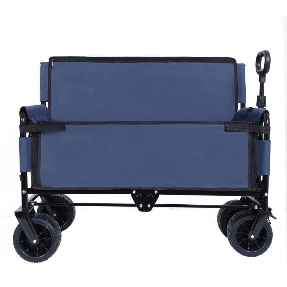 6.4 cu. ft. Steel Dark Blue 3-in-1 Convertible Folding Wagon Cart ...