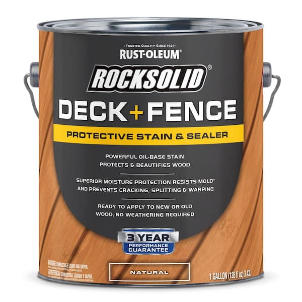Rust-Oleum RockSolid 1 Gal. Natural Deck and Fence Exterior Wood Stain ...