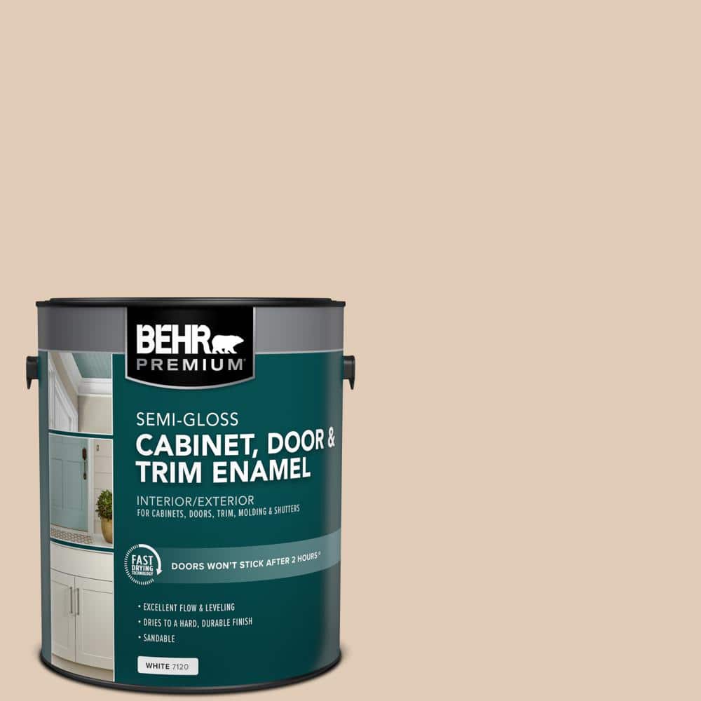 BEHR PREMIUM 1 gal. #S240-2 Rice Crackers Semi-Gloss Enamel Interior ...