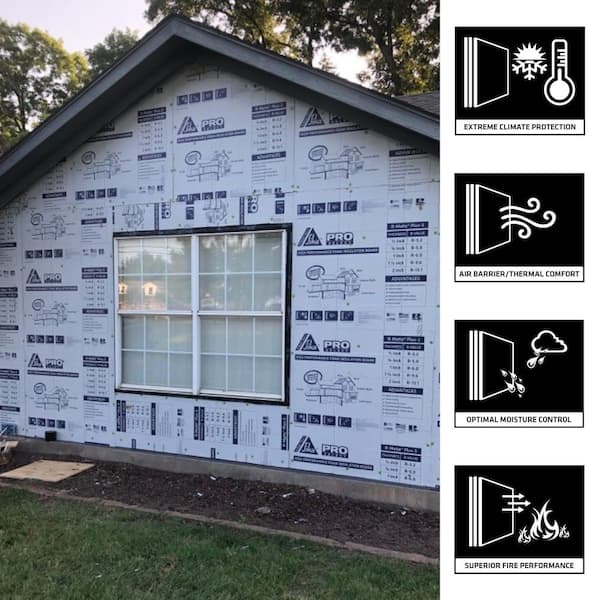 RMAX Pro Select R-Matte Plus-3, 1 in. x 48 in. x 8 ft. R-6.0 ISO Rigid Foam Board Insulation ...